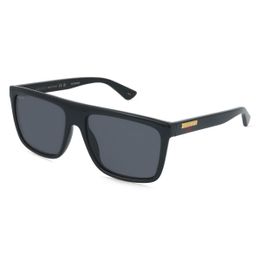 Gucci GG0748S | Herren-Sonnenbrille | Fassung: Vollrand, Eckig, Kunststoff, Schwarz | Glasfarbe: Grau