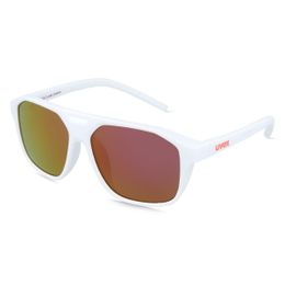 Uvex S533099 cosmic | Kinder-Sonnenbrille | Fassung: Vollrand, Eckig, Kunststoff, Wei&szlig; | Glasfarbe: Rot Spiegel Rot