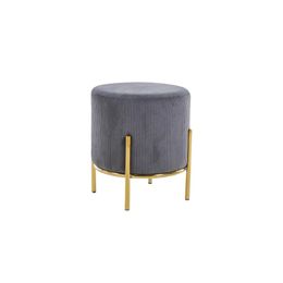 H&ouml;ffner Hocker Cord Dejan grau Ma&szlig;e (cm): H: 38 &Oslash;: 35 &raquo; H&ouml;ffner