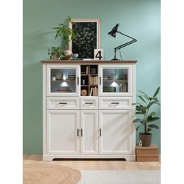 Innostyle Highboard Jasmin 1LG9UH22 Pinie hell MDF/Eiche Artisan Nachbildung BxHxT ca.143x150x42 cm, inkl. LED Beleuchtung