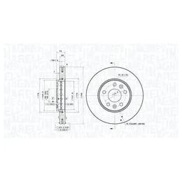 MAGNETI MARELLI Bremsscheibe 360406157401 innenbel&uuml;ftet-Bel&uuml;ftung mit tropfenf&ouml;rmigen Fl&uuml;geln 296mm 28mm f&uuml;r OPEL VAUXHALL FIAT NISSAN RENAULT