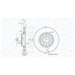 MAGNETI MARELLI Bremsscheibe 360406089401 Innenbel&uuml;ftet-Bel&uuml;ftung mit tropfenf&ouml;rmigen Fl&uuml;geln 316mm 28mm f&uuml;r VOLVO
