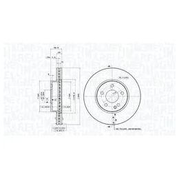MAGNETI MARELLI Bremsscheibe 360406007301 innenbel&uuml;ftet-Bel&uuml;ftung mit tropfenf&ouml;rmigen Fl&uuml;geln 300mm 28mm f&uuml;r MERCEDES-BENZ (FJDA)