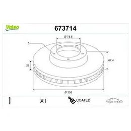 Valeo Bremsscheibe 673714 336mm 28mm f&uuml;r CHRYSLER RAM LANCIA