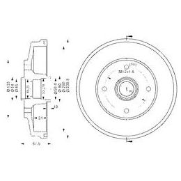 ATE Bremstrommel 24022000061 f&uuml;r KIA