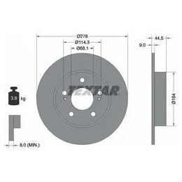 TEXTAR Bremsscheibe 92113103 278mm 9mm f&uuml;r SAMSUNG NISSAN