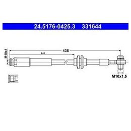 ATE Bremsschlauch 24517604253 f&uuml;r VAUXHALL