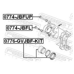FEBEST Reparatursatz, Bremssattel 0776gvjbfkit Vorderachse f&uuml;r SUZUKI HYUNDAI