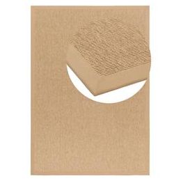 Teppich Dekowe "Naturino Rips", beige (natur), B:133cm H:7mm L:190cm, Kunstfaser, Teppiche, Teppich, Flachgewebe, Sisal-Optik, mit Bord&uuml;re, In- und Outdoor geeignet