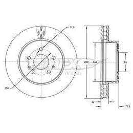 TOMEX BRAKES Bremsscheibe tx7257 Vorderachse bel&uuml;ftet 300mm 32mm f&uuml;r PEUGEOT FIAT CITRO&Euml;N RAM