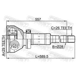 FEBEST Gelenksatz, Antriebswelle 2711xc90wdrh Vorderachse rechts f&uuml;r VOLVO