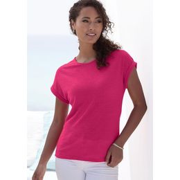 Vivance T-Shirt 'mit modischer Struktur' mehrfarbig Gr. 32/34 f&uuml;r Damen. Mit Rundhals. Bequem. Nachhaltig.