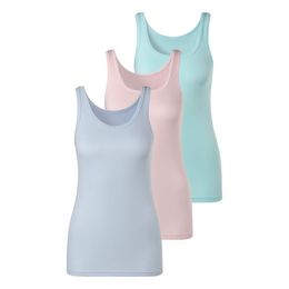 Petite Fleur Achselhemd mehrfarbig Gr. 40 f&uuml;r Damen. Mit tiefer Rundhals. K&ouml;rpernah. Nachhaltig.