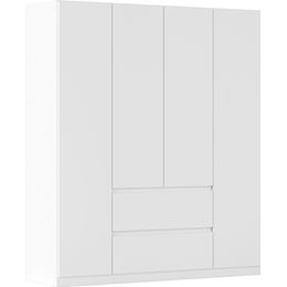 Dreht&uuml;renschrank Rauch "Schrank Garderobe MAINZ Breiten 91/136/181/226/271/315/360, H&ouml;he 210cm", wei&szlig; (alpinwei&szlig;), B:181cm H:210cm T:54cm, Holzwerkstoff, Schr&auml;nke, Dreht&uuml;renschrank, grifflose Front, Au&szlig;ent&uuml;ren mit Push-to-Open Funktion MADE IN GERMANY