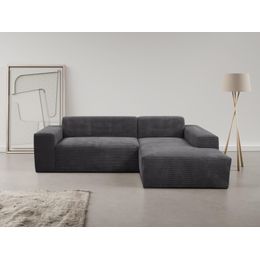 Ecksofa WERK2 "Zeus-L Breite: 253 cm, modern & zeitlos, bequemes Sofa", grau (anthrazit), B:253cm H:70cm T:188cm, 90% Polyester, 10% Nylon, Sofas, Ecksofa, Curvy Trend Ecksofa mit urbaner Optik