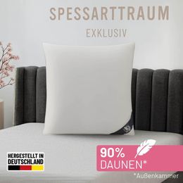 3-Kammer-Kopfkissen Spessarttraum "Exklusiv, Kissen ist made in Germany", wei&szlig;, B:80cm L:80cm, Bezug: 100% Baumwolle. F&uuml;llung Au&szlig;enkammer: 90% Daunen, 10% Federn. F&uuml;llung Innenkammer: 100% Federn, Kopfkissen, gute St&uuml;tzkraft, Seitenschl&auml;fer & R&uuml;ckenschl&auml;fer