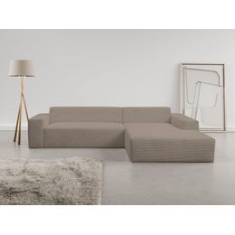 Ecksofa WERK2 "Zeus-XL, B/T: 311/210 cm, Mega-Sofa mit gro&szlig;er Sitztiefe, modern", beige (greige), B:311cm H:70cm T:210cm, 90% Polyester, 10% Nylon, Sofas, Ecksofa, Curvy Trend Garnitur mit urbaner Optik, bequem, Big-Sofa, L-Form