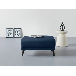 Polsterhocker Home Affaire "Asra, B: 86 cm", blau (marineblau), B:86cm H:45cm T:60cm, 100% Polyester, Hocker, Polsterhocker, passend zur Polsterserie "Asra", Federkern