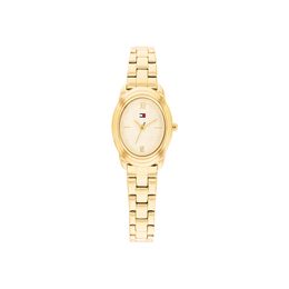 Quarzuhr Tommy Hilfiger "Demi Oval", goldfarben, Armbanduhren, Damen, Quarzuhr, Armbanduhr, Damenuhr, Edelstahlarmband, analog