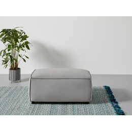 Polsterhocker Home Affaire "Marva, B: 100 cm", grau, B:100cm H:44cm T:67cm, 100% Polyester, Hocker, Polsterhocker, passend zur Polsterserie "Marva", Federkern