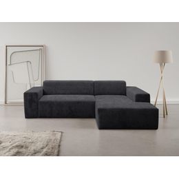 Ecksofa WERK2 "Zeus-L Breite: 253 cm, modern & zeitlos, bequemes Sofa", grau (anthrazit), B:253cm H:70cm T:188cm, 100% Polyester, Sofas, Ecksofa, Curvy Trend Ecksofa mit urbaner Optik