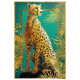 Poster Reinders "Cheetah Pose", gold (farbe bild(er): gold), B:61cm H:91,5cm T:0,1cm, Bilder, Poster, Teenager Zimmer - Gold - 150 gr. Papier - Tiere - 61x91,5 cm