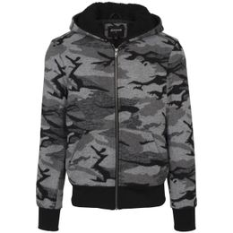 Winterjacke Urban Classics "Urban Classics Herren Camo Zip Jacket", Herren, Gr. S, schwarzcamo, 73% Polyester, 10% Viskose, 8% Andere Materialien, 7% Polyacryl, 2% Wolle, mehrfarbig, normal, ohne Ausschnitt, Jacken Winterjacke