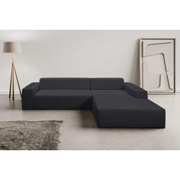 Ecksofa WERK2 "Zeus-XL, B/T: 311/210 cm, Mega-Sofa mit gro&szlig;er Sitztiefe, modern", grau (anthrazit), B:311cm H:70cm T:210cm, 100% Polyester, Sofas, Ecksofa, Curvy Trend Garnitur mit urbaner Optik, bequem, Big-Sofa, L-Form