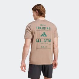 T-Shirt adidas Performance "CLIMACOOL CATEGORY TRAINING GRAPHIC", Herren, Gr. L, braun (chalky braun), Obermaterial: 65% Polyester, 35% Baumwolle, Shirts T-Shirt, f&uuml;r sportliche Aktivit&auml;ten, kurze &Auml;rmel, atmungsaktiv