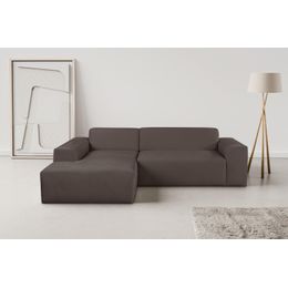 Ecksofa WERK2 "Zeus-L Breite: 253 cm, modern & zeitlos, bequemes Sofa", braun (espresso), B:253cm H:70cm T:188cm, 100% PES, Sofas, Ecksofa, Curvy Trend Ecksofa mit urbaner Optik