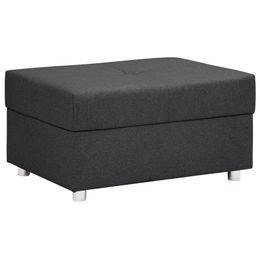 Hocker Home Affaire "Italia, B: 78 cm", grau (anthrazit), B:78cm H:42cm T:59cm, Microfaser PRIMABELLE (100% Polyester);Struktur fein (100% Polyester), Hocker, Polsterhocker, mit Federkern