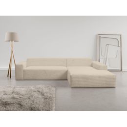 Ecksofa WERK2 "Zeus-XL, B/T: 311/210 cm, Mega-Sofa mit gro&szlig;er Sitztiefe, modern", beige (natur), B:311cm H:70cm T:210cm, 90% Polyester, 10% Nylon, Sofas, Ecksofa, Curvy Trend Garnitur mit urbaner Optik, bequem, Big-Sofa, L-Form