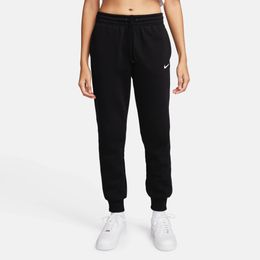 Sporthose Nike Sportswear "W NSW PHNX FLC MR PANT STD", Damen, Gr. L, N-Gr, schwarz, sail, Obermaterial: 80% Baumwolle, 20% Polyester, Hosen Sporthose, aus angerautem Fleece, mit Kordelzug