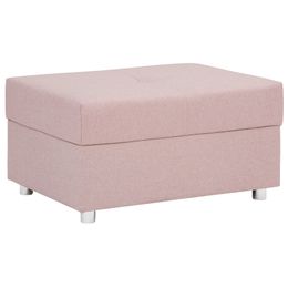 Hocker Home Affaire "Italia, B: 78 cm", rosa (ros&eacute;), B:78cm H:42cm T:59cm, Microfaser PRIMABELLE (100% Polyester);Struktur fein (100% Polyester), Hocker, Polsterhocker, mit Federkern