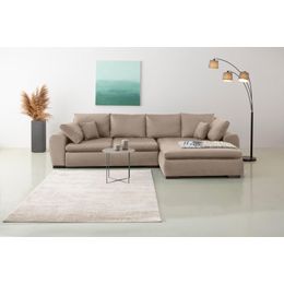 Ecksofa Home Affaire "Cara Mia L-Form, B: 325 cm - OTTO. Verl&auml;ssliche Qualit&auml;t.", braun (mittelbraun), B:325cm H:87cm T:183cm, Luxus-Microfaser Vintageoptik (100% Polyester);Microfaser Antiklederoptik (100% Polyester), Sofas, Ecksofa, 4 Zierkissen, optional Bettfunktion & Bettkasten, Topseller
