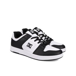 Schn&uuml;rschuh DC Shoes "Manteca", Herren, Gr. 10,5 (44), schwarz-wei&szlig; (wei&szlig;, schwarz, wei&szlig;), Obermaterial:Obermaterial: Leder (Kuh) / Futter: Textil / Au&szlig;ensohle: Gummi;, Schuhe Schn&uuml;rschuh
