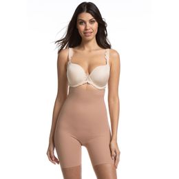 Panty MAGIC BODYFASHION "Maxi Hi-Bermuda", Damen, Gr. 3XL, braun (mocha), Obermaterial: 54% Polyamid, 46% Elasthan, unifarben, eng, Unterhosen Panty, Silikonbesatz an der Oberseite verhindert ein Einrollen