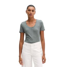 Marc O'Polo T-Shirt MARC O'POLO "aus Slub-Jersey", Damen, Gr. L, quiet sea, Obermaterial: 100% Baumwolle, unifarben, Basic, regular fit, tiefer Rundhals, normaler Saum, Shirts T-Shirt