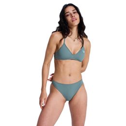 Bikini-Hose Roxy "Solid Essentials Moderate", Damen, Gr. L, US-Gr&ouml;&szlig;en, gr&uuml;n (agave gr&uuml;n), Obermaterial: 85% Polyester, 15% Elasthan., Badehosen Bikini-Hose