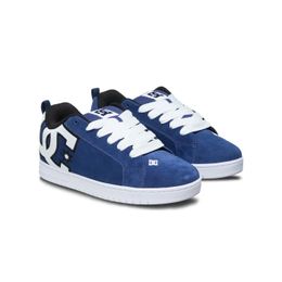 Schn&uuml;rschuh DC Shoes "Court Graffik", Damen, Gr. 10 (43), navy, wei&szlig;, Obermaterial:Obermaterial: Leder (Kuh) / Futter: Textil / Au&szlig;ensohle: Gummi;, Schuhe Schn&uuml;rschuh