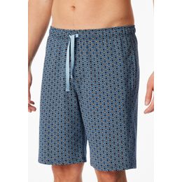 Pyjamahose Schiesser "Mix + Relax", Herren, Gr. 50, N-Gr, 838, blau, Single Jersey, Obermaterial: 100% Baumwolle, bequem kniefrei, Hosen Pyjamahose, mit seitlichen Taschen, Single-Jersey Qualit&auml;t
