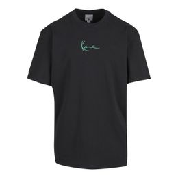 T-Shirt Karl Kani "Karl Kani Karl Kani Small Signature Green Logo", Damen, Gr. L, schwarz, 100% Baumwolle, bedruckt, oversize, Rundhals, Shirts T-Shirt