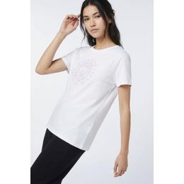 T-Shirt Chiemsee, Damen, Gr. L, wei&szlig;, Jersey, Obermaterial: 100% Baumwolle, bedruckt, unifarben, figurumspielend h&uuml;ftlang, Rundhals, Shirts T-Shirt, figurbetonte Passform, Kurzarm, mit Frontdruck, Rundhalsausschnitt