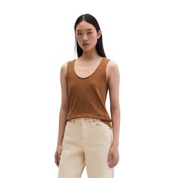 Marc O'Polo T-Shirt MARC O'POLO "aus Slub-Jersey", Damen, Gr. L, braun (burnt braun), Obermaterial: 100% Baumwolle, unifarben, regular fit, normaler Saum, Shirts T-Shirt