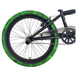 BMX-Rad CHILLIZ "XB.02" Gr. 25, schwarz, gr&uuml;n, schwarz, Fahrr&auml;der, Kinder, 25cm, 20 Zoll (50,80cm) hinten: 20 Zoll (50,80cm)
