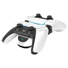 Steelplay Controller-Ladestation "Dual Charging Dock PS5", schwarz (schwarz, wei&szlig;), Ladeger&auml;te