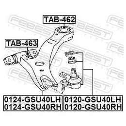 FEBEST Trag-/F&uuml;hrungsgelenk 0120gsu40lh Vorderachse links f&uuml;r TOYOTA