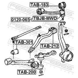 FEBEST Trag-/F&uuml;hrungsgelenk 0120065 Vorderachse oben f&uuml;r TOYOTA