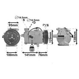 Van Wezel Kompressor, Klimaanlage 1800k417 f&uuml;r FORD FIAT PEUGEOT CITRO&Euml;N/PEUGEOT
