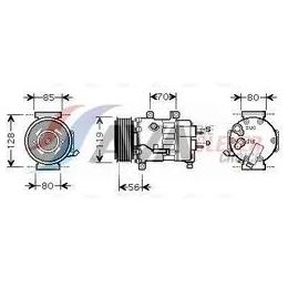 AVA QUALITY COOLING Kompressor, Klimaanlage cnak256 f&uuml;r PEUGEOT